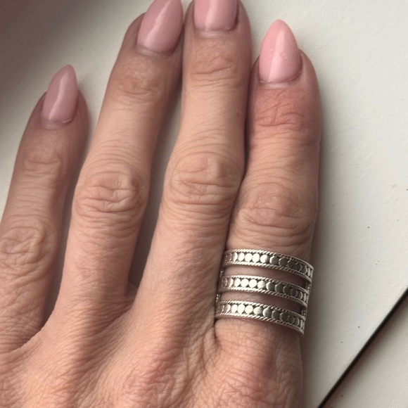 Anna Beck | Jewelry | Anna Beck Silver Triple Bar Ring | Poshmark